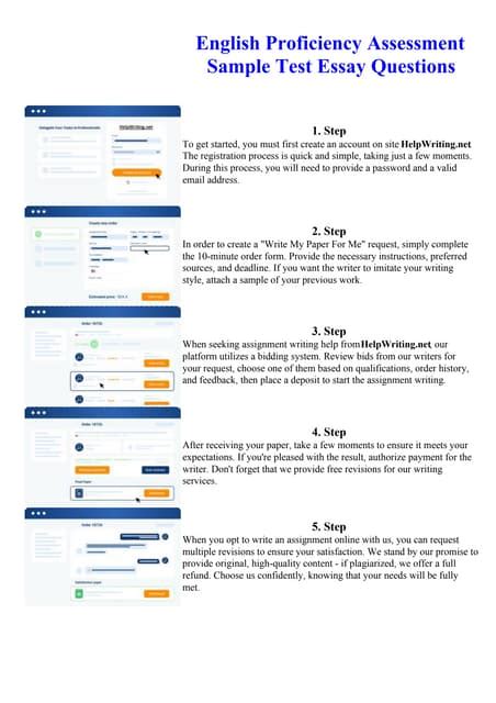 English Proficiency Assessment Sample Test Essay Questions Pdf Business Business And Finance