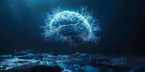 Illuminated Brain Symbolizing Intricate Neural Pathways And Complex