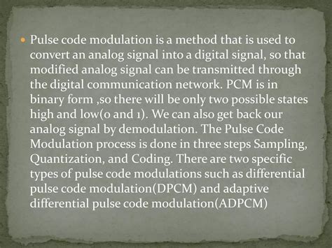 Pulse Code Modulation Pcm Pptx