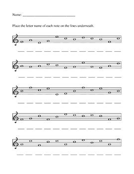 Treble Clef Worksheets