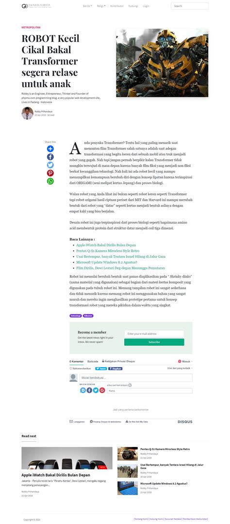 Blog Personal Mundana Template Base Swarakalibata V 8 CodeIgniter 3 X
