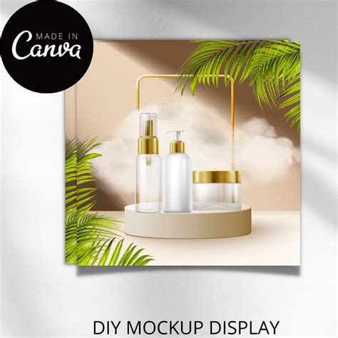 Mockup Display Skincare Editable Display Mockup Canva Etsy