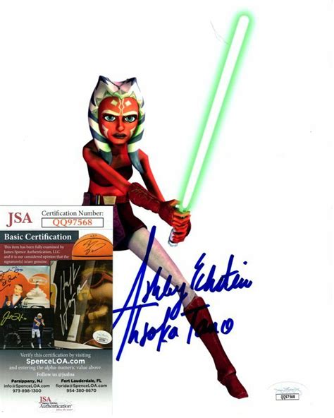 Ashley Eckstein Signed 8x10 Disney The Clone Star Wars Ahsoka Tano Photo Jsa Autographia