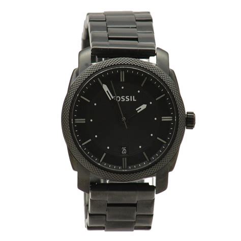 Fossil Mens Machine Fs4775 Black Stainless Steel Analog Watch