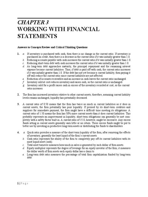 Chapter 3 Solution Manual Pdf Equity Finance Book Value
