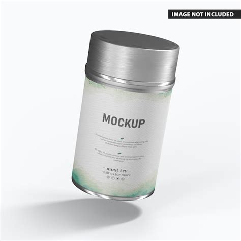 Premium Psd Glossy Round Tin Can Box Mockup
