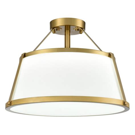 Semi Flush Mount Drum Pendant Light Shelly Lighting