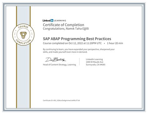 Namık Taha Eğilli On Linkedin Certificate Of Completion