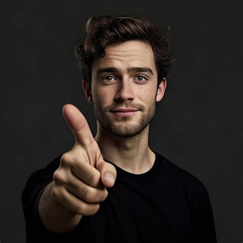 Man Pointing Index Finger At Camera Premium Ai Generated Image