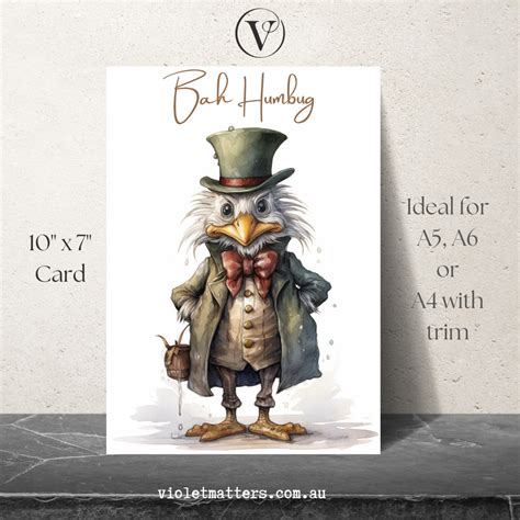 Awesome Grumpy Scrooge Printable Fun Anti Christmas Card A5 Size Etsy