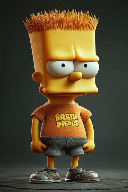 3d Cartoon Bart Simpson Full Body Character Premium Ai Generated Image