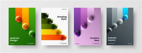 기하학적 핸드빌 벡터 디자인 일러스트 컬렉션 다채로운 3d 공 포스터 템플릿 구성 A4 용지에 대한 스톡 벡터 아트 및 기타 이미지 A4 용지 개념 개체 그룹