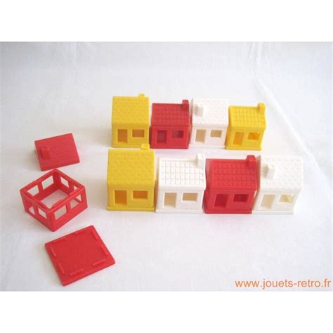 Lot de petites maisons en plastique jouets rétro jeux de société