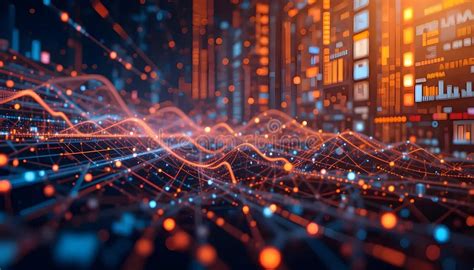 Abstract Digital Representation Of Data Flowing Through A Network System Stock Illustration