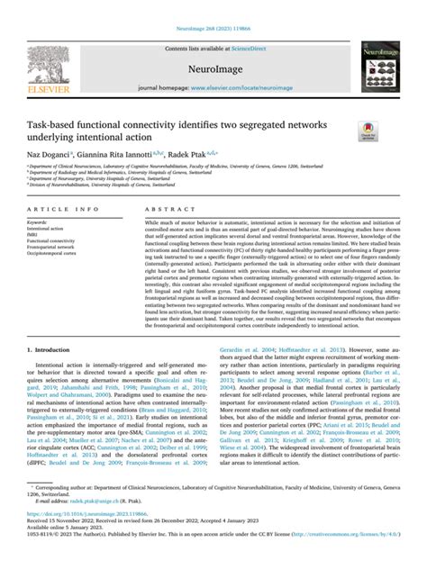 Task Based Functional Connectivity Identifies Two Segregated Net 2023 Neuroi Pdf