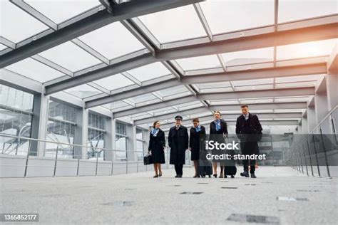 아래에서 볼 수 있습니다 유니폼을 입은 비행기 승무원이 함께 일할 것입니다 승무원 사람의 역할에 대한 스톡 사진 및 기타 이미지