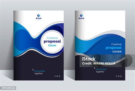 파란색 제안서 표지 다목적 프로젝트에 적합한 디자인 템플릿 0명에 대한 스톡 벡터 아트 및 기타 이미지 0명 개념 광고 Istock