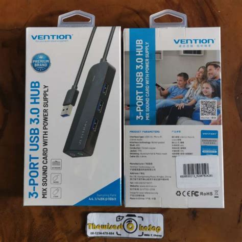 Jual Vention USB HUB3 0 Sound Card External CHI Stereo Audio 3Port With Power Supply And