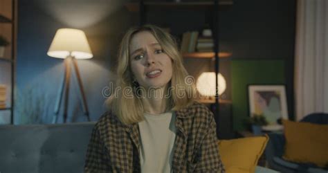 Portrait Of Emotional Lady Playing Video Game Using Joystick Losing
