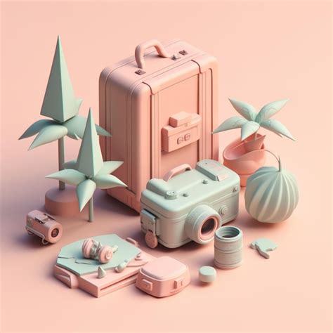 Premium Photo A Pink Suitcase With A Pink Case And A Camera On It