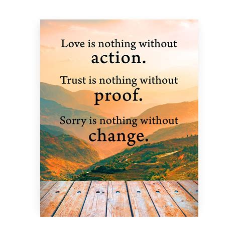 Love Is Nothing Without Action Inspirational Life Quotes Wall Art 8x1