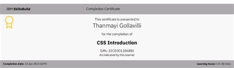 Gollavilli Thanmayi On Linkedin Ibmskillsbuild Cssintroduction