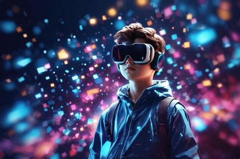 Premium Ai Image Future Digital Technology Boy In Virtual Reality Ai