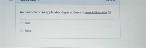 Solved An Example Of An Application Layer Address Is Chegg