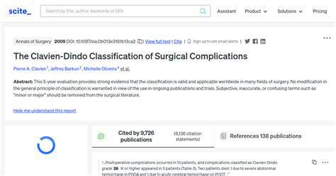 The Clavien Dindo Classification Of Surgical Complications