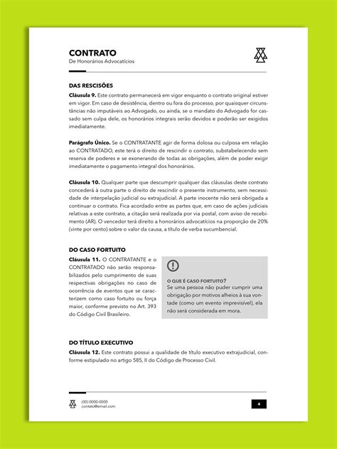Contrato de Honorários Advocatícios Visual Law Behance