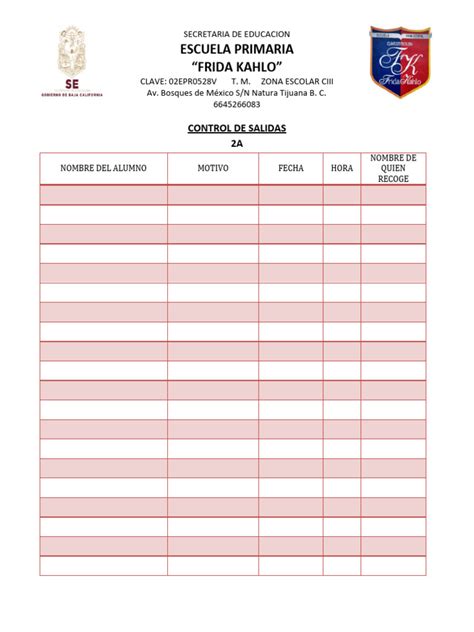 Control De Salidas Pdf