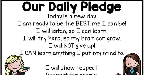 Our Daily Pledge Poster For Classroom