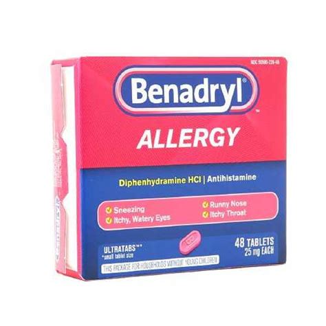 Benadryl Allergy Relief Diphenhydramine Hcl 25 Mg Strength Small Size