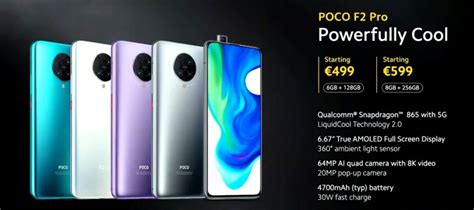 Poco F Pro Unveiled With S Chipset Super AMOLED Screen And MP Camera For