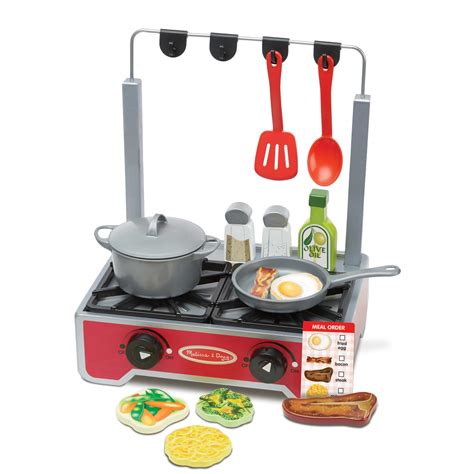 Melissa And Doug 19 Piece Deluxe Wooden Cooktop Set With