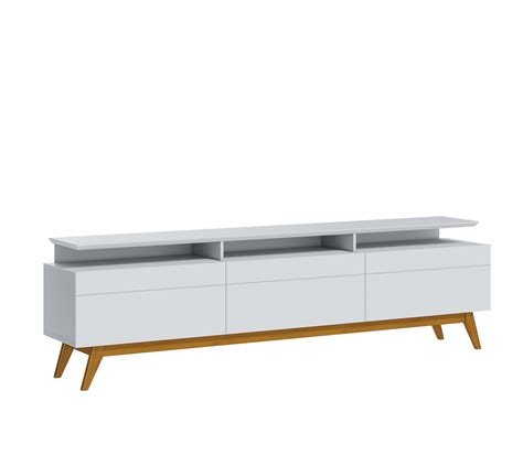 Rack Para Tv Até 75 Polegadas 218 Cm 3 Gavetas Classic Pés Em Madeira Maciça Madeiramadeira
