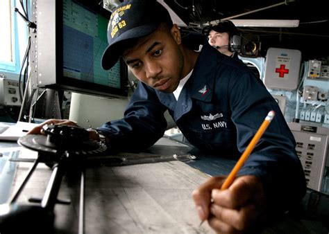 Us Navy Usn Quartermaster Third Class Qm3 Carrin Johnson Studies A