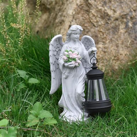 Outdoor Angel Statue The Perfect Solar Powered Lawn Accent For Serene