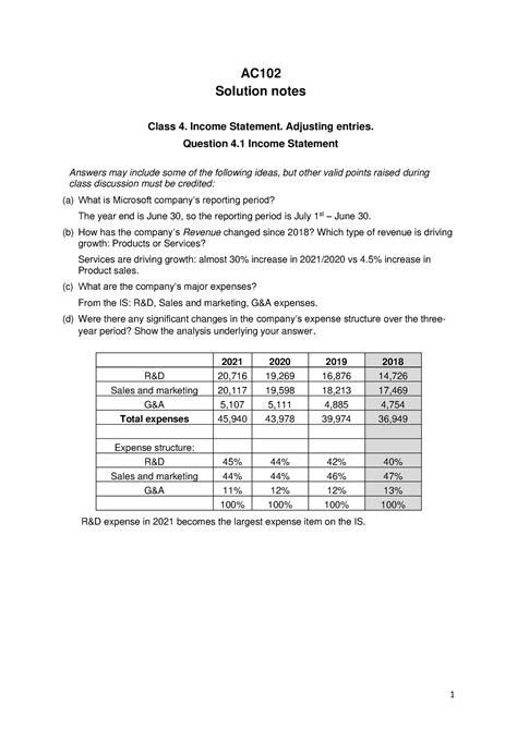 Ac102 Class 4 Solutions Ac Solution Notes Class 4 Income Statement Adjusting Entries
