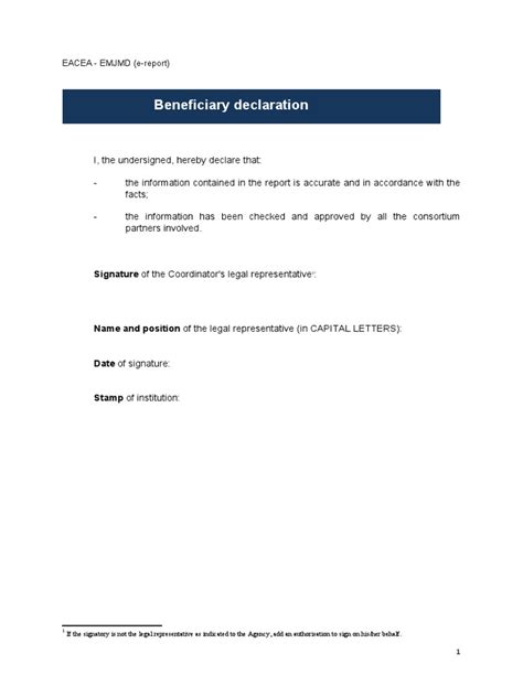 Beneficiary Declaration Emjmd All Reports 6 Pdf