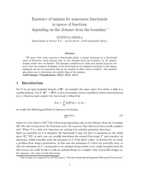 Pdf Gazzola F Existence Of Minima For Nonconvex Functionals In