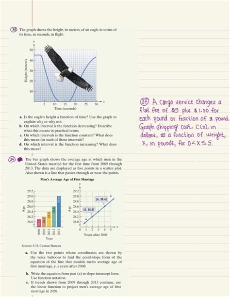 solved 35 the graph shows the height in meters of an eagle