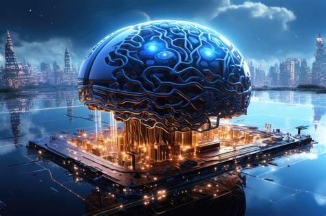 Premium Ai Image Microprocessor Super Computer Artificial Intelligence In The Form Of A Brain