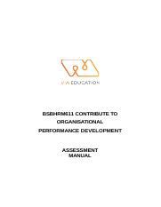 BSBHRM Assessment Docx BSBHRM CONTRIBUTE TO ORGANISATIONAL PERFORMANCE