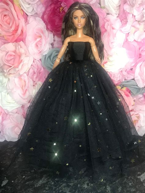 Dolls Black Star And Moon Stretchy Top Dress Will Fit A Curvy Doll