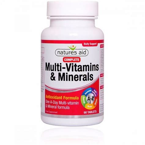 Natures Aid Multivitamins And Minerals Without Iron Tablets 60