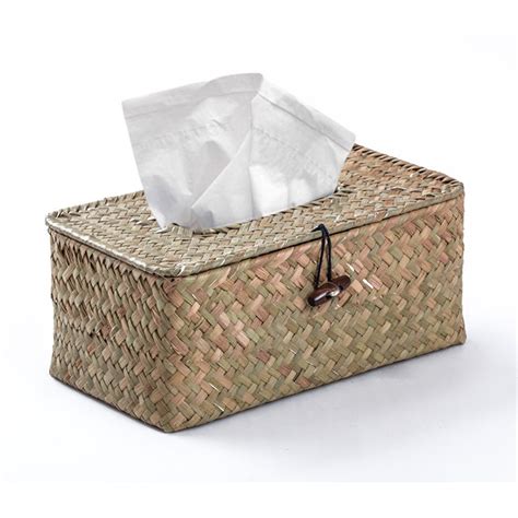 Mouduo Home Ornament Rectangular Woven Tissue Box Cover Decorative