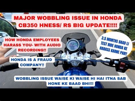 BIG UPDATE ON WOBBLING ISSUE IN HONDA CB H NESS RS Cb Honda Youtube Youtubecreator