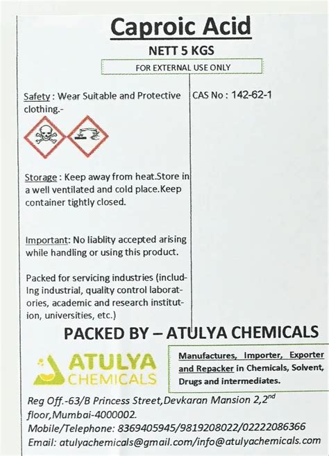 Caproic Acid Grade Chemical Purity 99 At ₹ 300kg In Mumbai Id