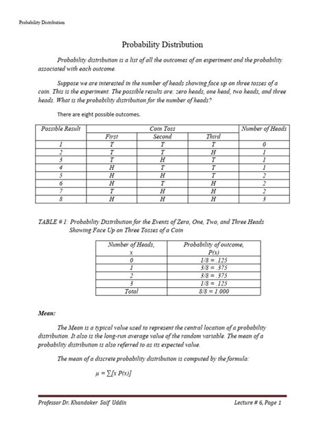 Lecture 6 Probility Distn Download Free Pdf Probability